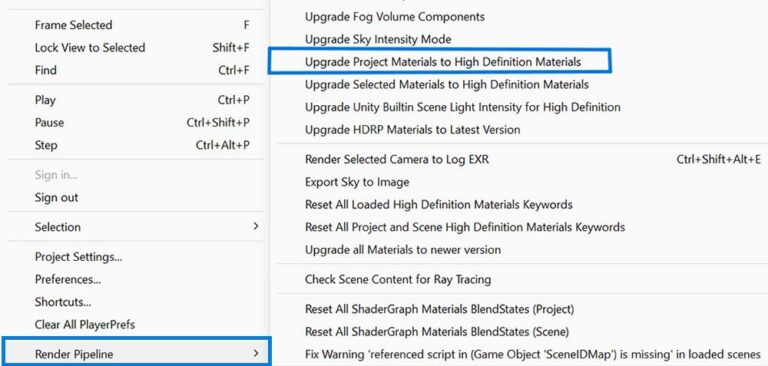 How to convert your assets between the different render pipelines (built-in, URP and HDRP) in ...